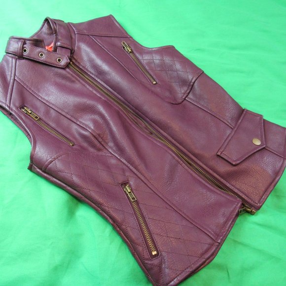 Chelsea & Violet | Jackets & Coats | Burgundy Chelsea And Violet Faux ...